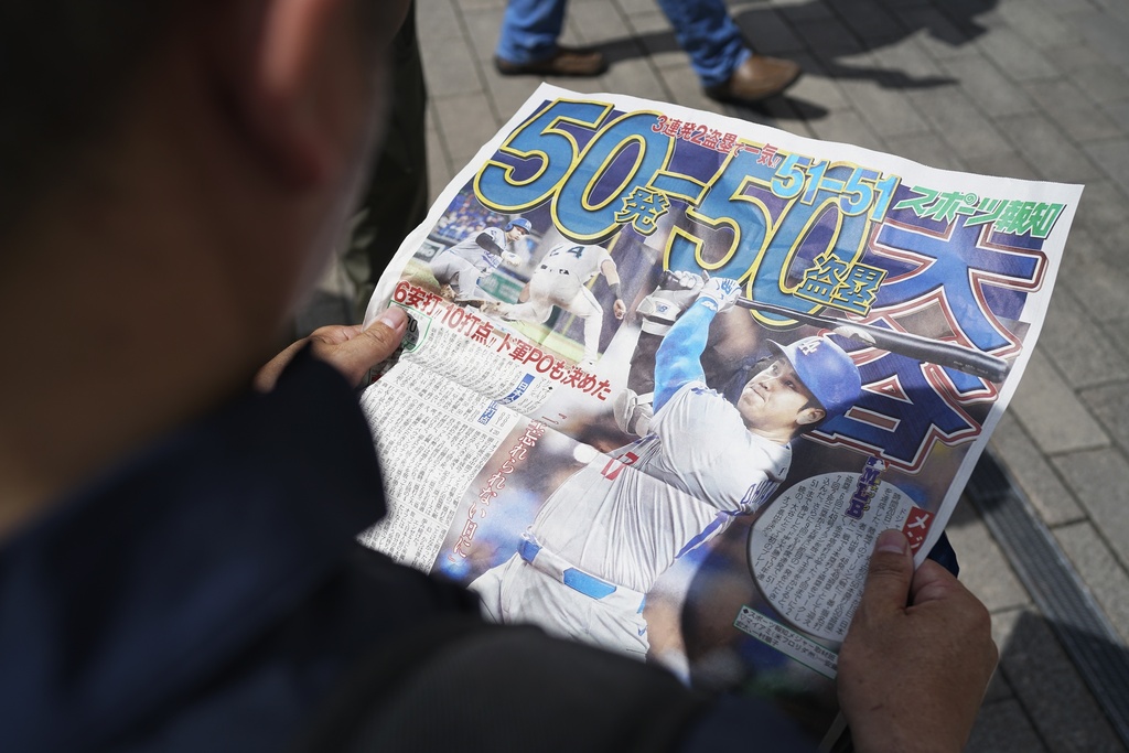 Japan celebrates as Ohtani becomes the first major leaguer to reach 50 ...